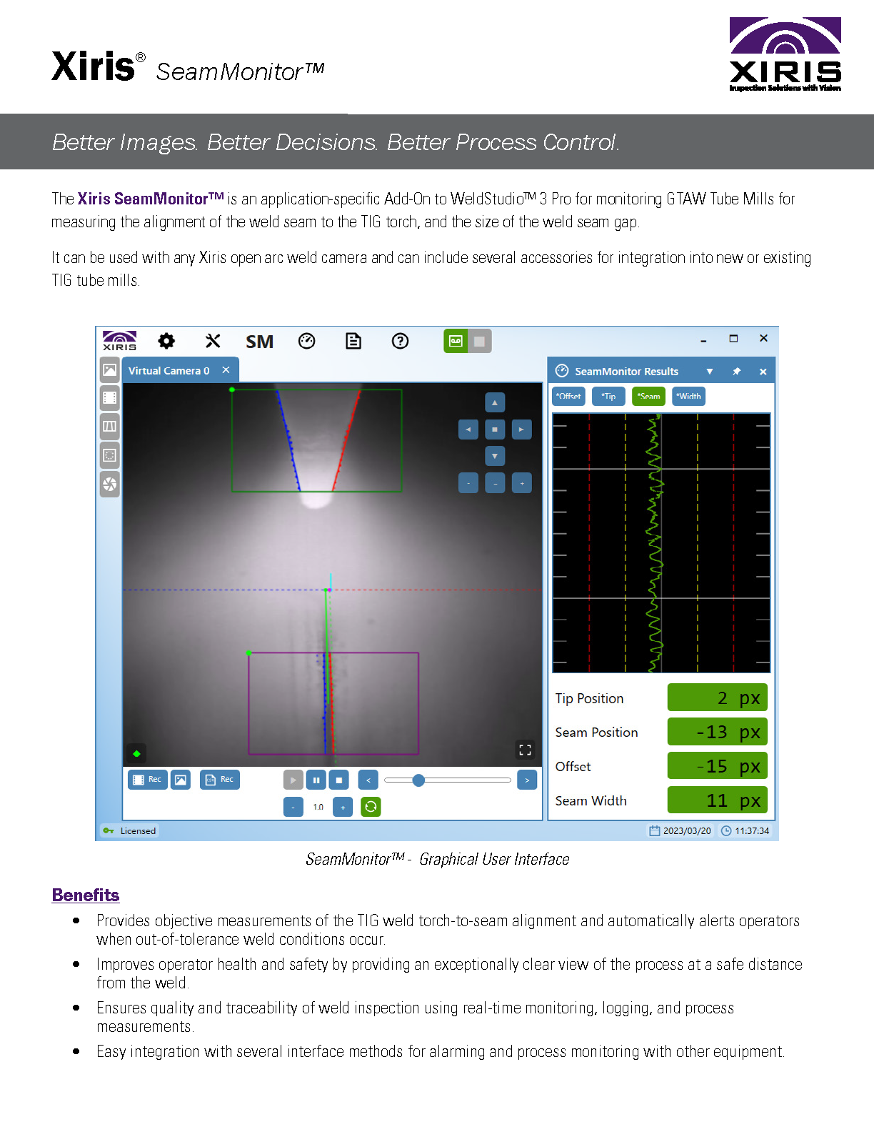 Xiris SeamMonitor™ Weld Seam Tracking for TIG Tube Mills
