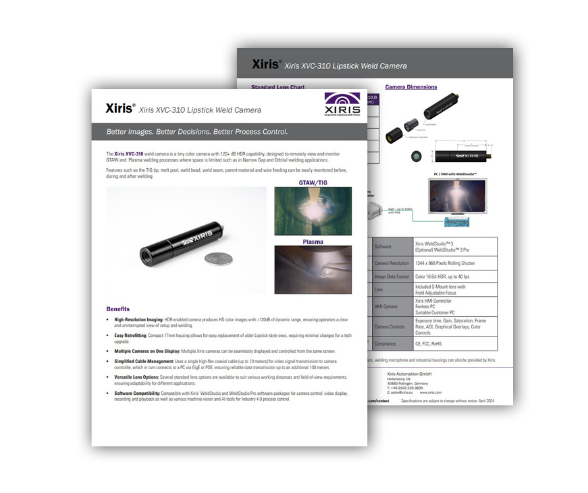 XVC-310 - Lipstick Weld Camera Weld Camera - Xiris Automation Inc.
